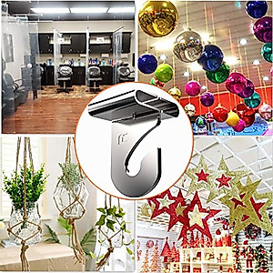 LeoHuks 20 Pairs Drop Ceiling Hooks for Office,Classroom & Home,Great for Hanging Plants,Signs,Lights & Decorations,Metal T-Bar Hooks for Suspended Drop Ceilings,Holds up to 20 lbs