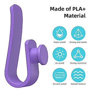 ARSUNOVO 2 PCS Hooks Accessories for Bogg Bags, Insert Charm Connector Key Holder Mask Holder, Purple