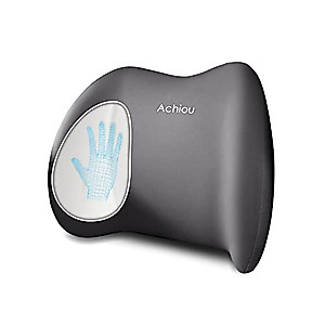 Achiou Lumbar Support Pillow for Office Chair Car Seat Orthopedic Chair, Memory Foam Pad and Back Cushion for Back Pain Relief, Versatile Use Supportive Cushion with Breathable 3D Mesh