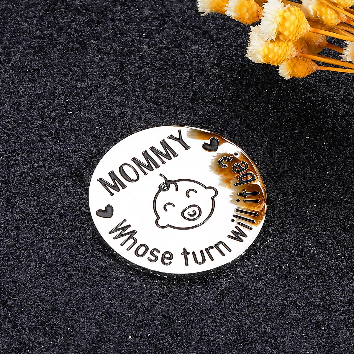 Fun New Parents Decision Coin Gifts for Mom Dad Baby Shower First Time Mommy Daddy to Be Newborn Baby Gift Pregnancy Birthday Fathers Mothers Day Christmas for Women Men Coin Present Double Sided