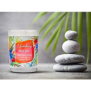 I Freaking Love You – Candle Gifts for Women, Relaxing Gifts for Women, Mother’s Day, Relaxing Candle for Friend, Best Friend, Friendship Gifts for Women, Lemon, Jasmine, Rosewood Scented Candle