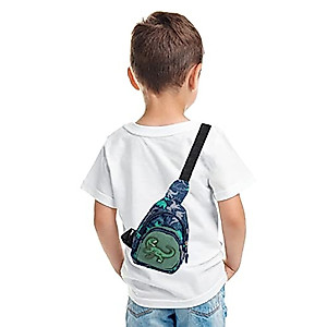Cute Children Sling Bag Small Cartoon Dinosaur Crossbody Shoulder Bag Coin Purse Waist Backpack Nylon for kid 1-5-Gray