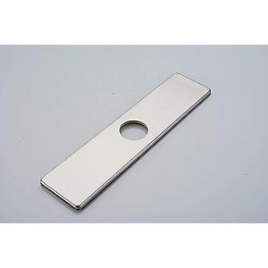 BATHLAVISH 10 Inch Kitchen&Bathroom Sink Faucet Baseplate Hole Cover Deck Plate Escutcheon Brushed Nickel Square 304 Stainless Steel