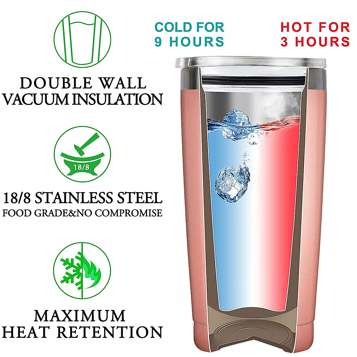 MASGALACC Sisters Gifts from Sister - Birthday Mothers Day Gift for Sisters Christmas Ideas Galentines Day Gifts, Sister Tumbler, 20oz Rose Gold