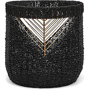 Adore Decor Ostara Seagrass Black & Gold Basket