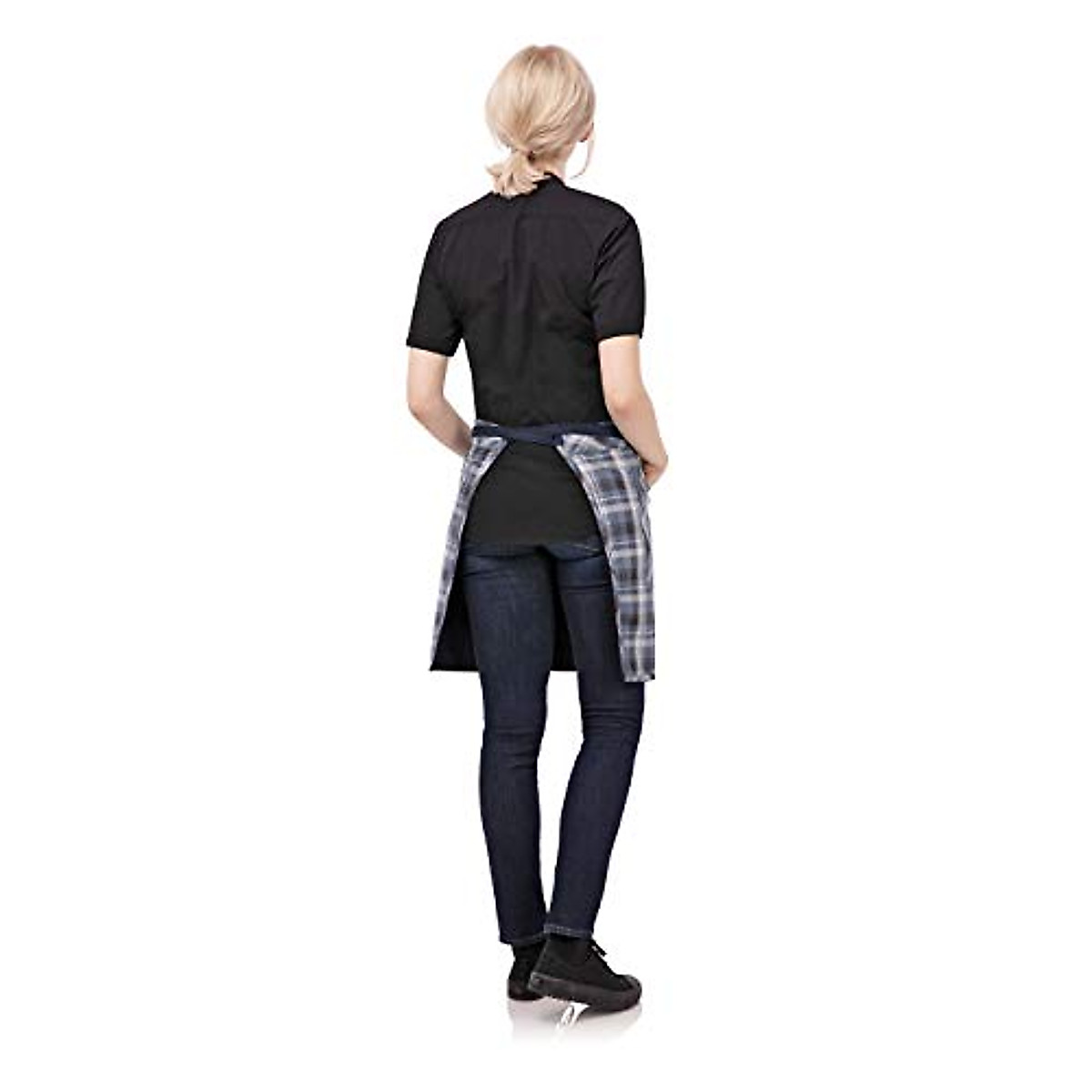 Chef Works Unisex Olympia Half Bistro Apron, Navy, One Size