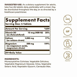 Solgar Calcium Magnesium with Vitamin D3 - 150 Tablets, Pack of 2 - Promotes Healthy Bones, Supports Nerve & Muscle Function - Non-GMO, Gluten Free, Kosher - 60 Total Servings