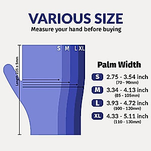 Klex Nitrile Exam Gloves - Medical Grade, Powder Free, Rubber Latex Free, Disposable Examination Grade Glove, Food Safe, Lavender M Medium, Box of 100