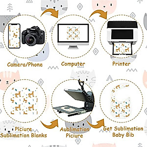 BWkoss 10Pcs Sublimation Baby Bibs White Cotton Waterproof Infant Bib Blank DIY Creative Food Bib Adjustable Hook Loop Closure Newborn Babies Bib Keepsake Baby Gift for Drooling Feeding Teething