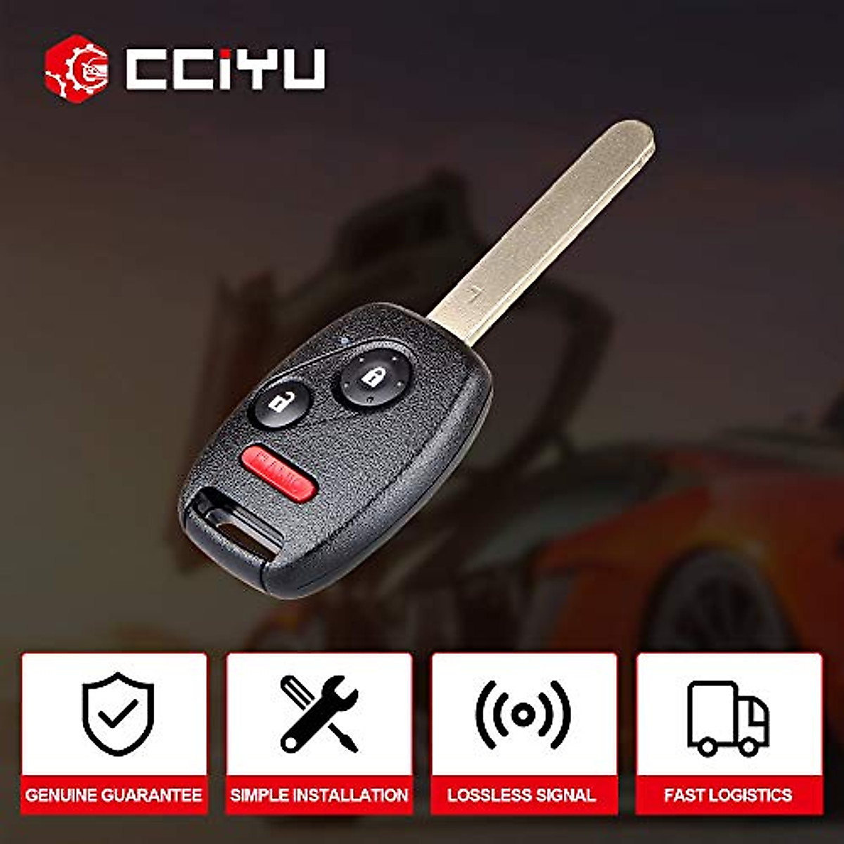 cciyu 1X Replacement Ignition Key Fob Keyless Entry Car Remote Replacement for Honda CR-V for Honda Fit for Accord Crosstour CR-Z Insight FCC 35118TP6-A00 35118-TM8-A00