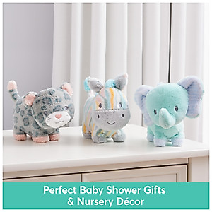 GUND Baby Safari Friends Collection Plush Elephant with Chime, Sensory Toy Stuffed Animal for Babies and Newborns, Teal, 7"