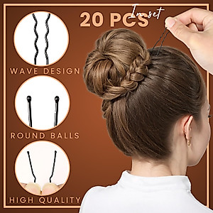 YGDZ 50cm Hair Nets for Buns, 40pcs - Light Coffee Nylon Mesh Hair Accessories for Ballet Girls, Food Service, Sleeping, Wig, Women, Girls, with 40 U Shaped Bobby Pins, Hair Ties