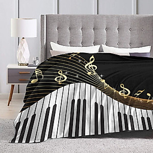 Music Throw Blanket Soft Cozy Plush Warm Fleece Blanket for Sofa Couch Bed 80"X60"