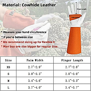 KLDOLLAR Long Gardening Gloves for Women Leather Thorn Proof Garden Gloves for Yard & Outdoor Work, Breathable Work Gloves Garden Gifts (Large)