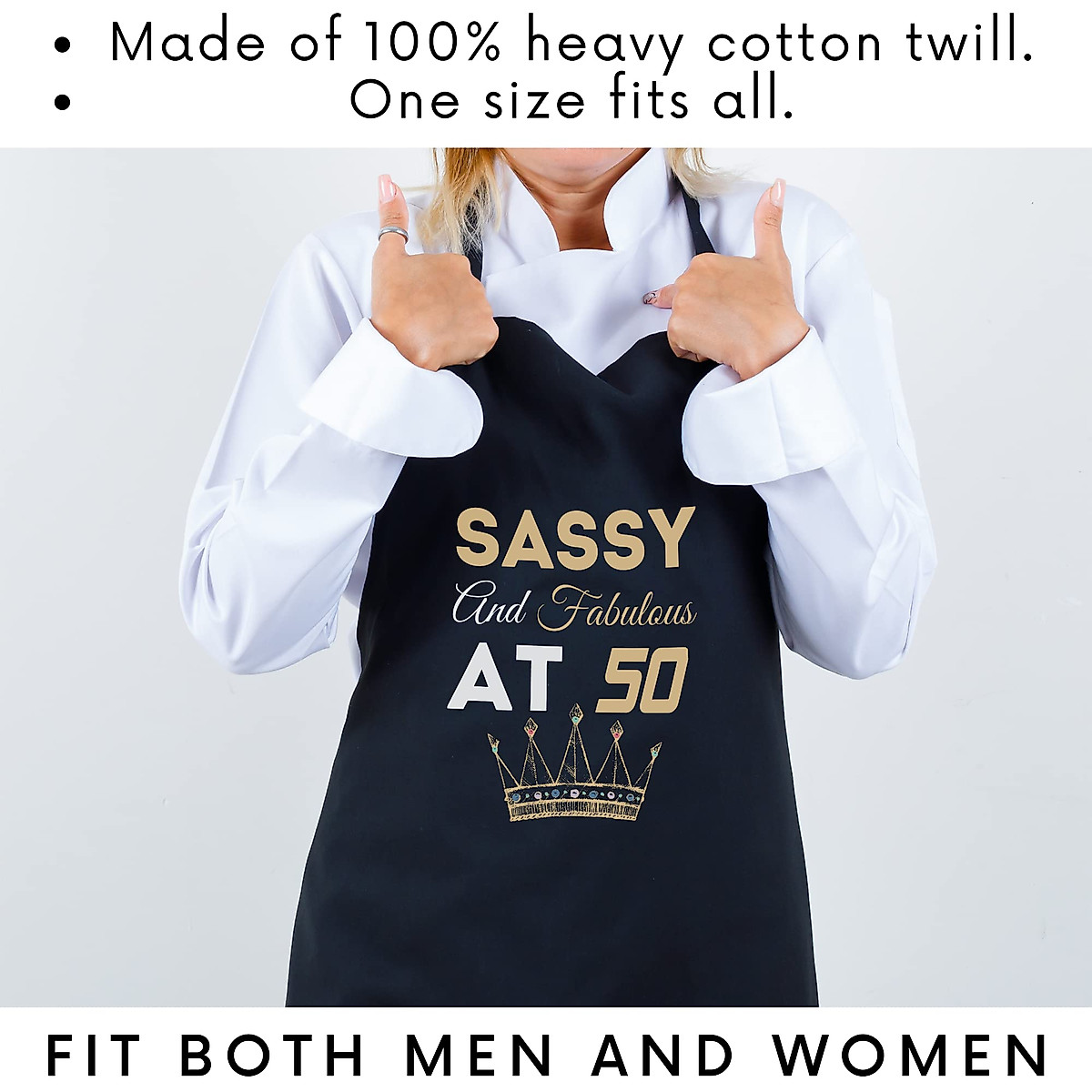 Sassy Fabulous 50 Years 50th Birthday Since 1971 1972 Aprons Black - 1Size fits all Men Women Apron Kitchen