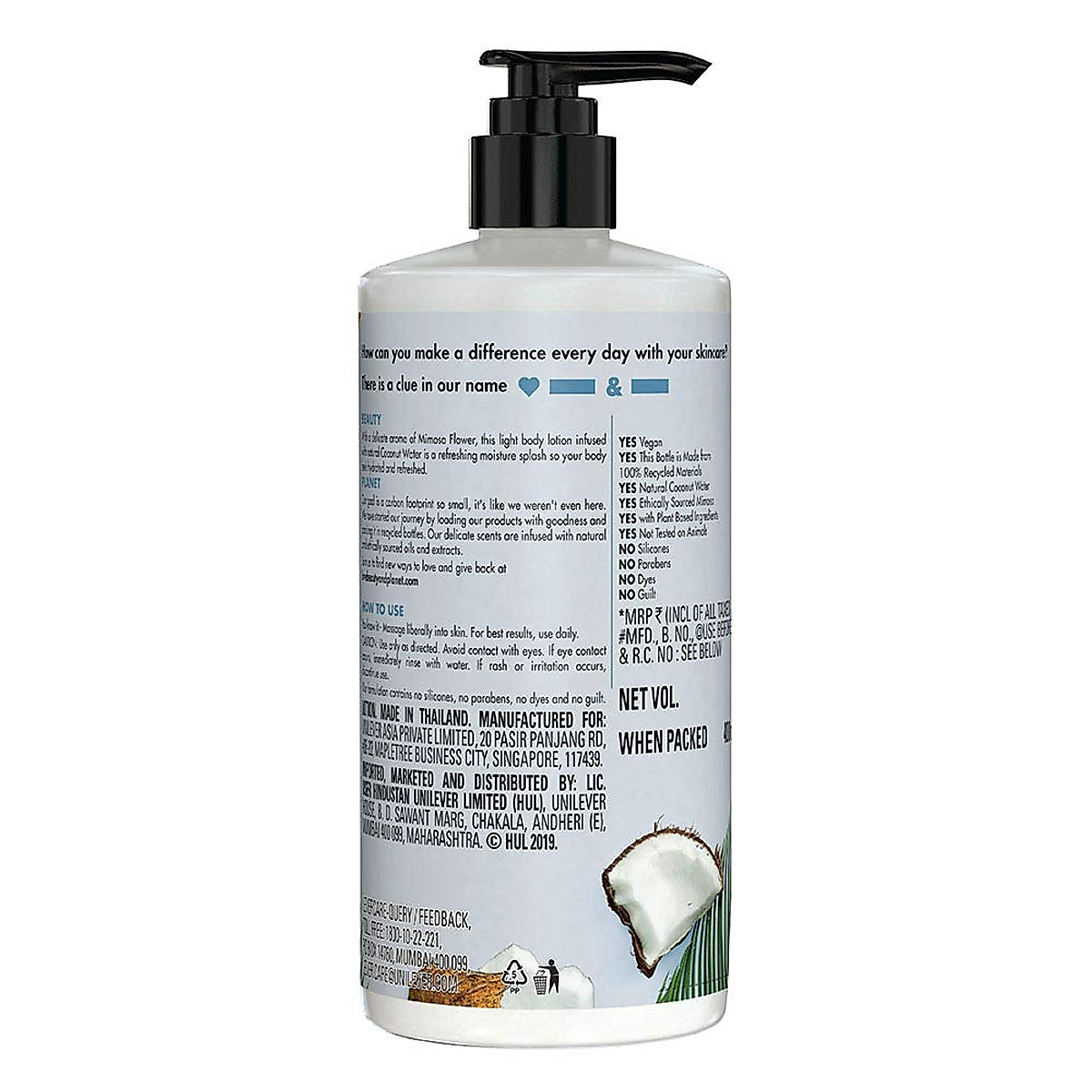 Love Beauty & Planet Luscious Hydration Body Lotion Coconut Water and Mimosa Flower 13.5 oz (Pack of 1)