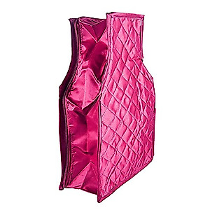 atorakushon 6 Piece Fabric Satin Blouse Cover Clothes Storage Bag Set With Transparent Window Wardrobe Garments Organizers (Pink)