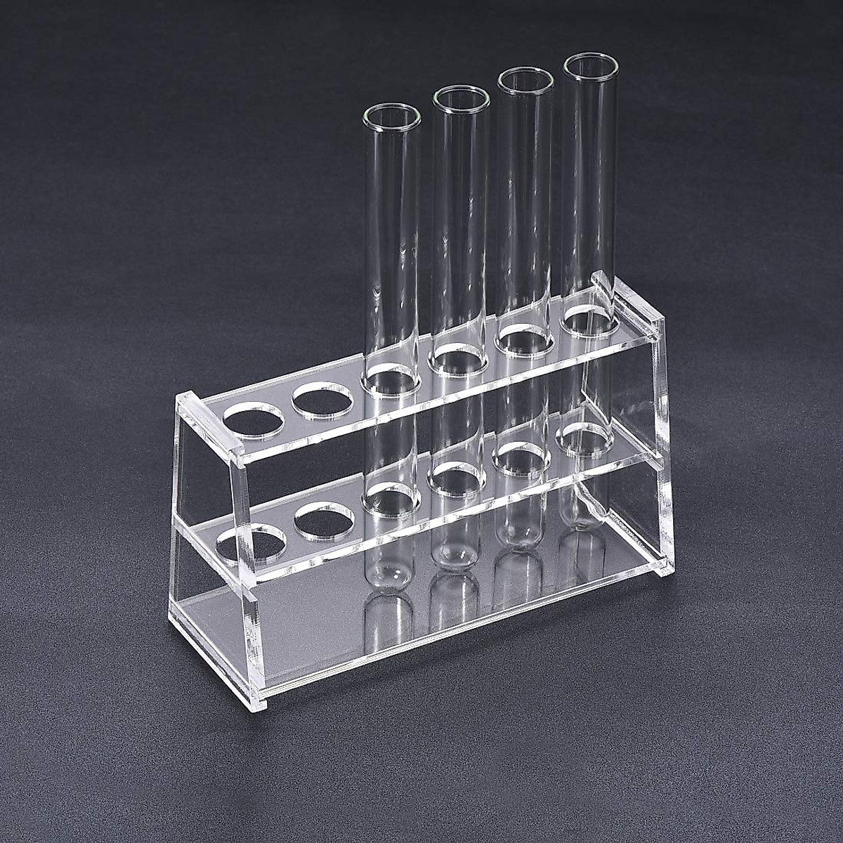 uxcell Acrylic Test Tube Holder Rack 6 Wells for 10ml Centrifuge Tubes Clear 2Pcs