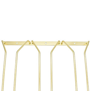 zoohot 30.5cm Wine Glass Rack - Under Cabinet Stemware Wine Glass Holder Glasses Storage Hanger Metal Organizer for Bar Kitchen, Gold Finish (3 Rows, 1 Pack)