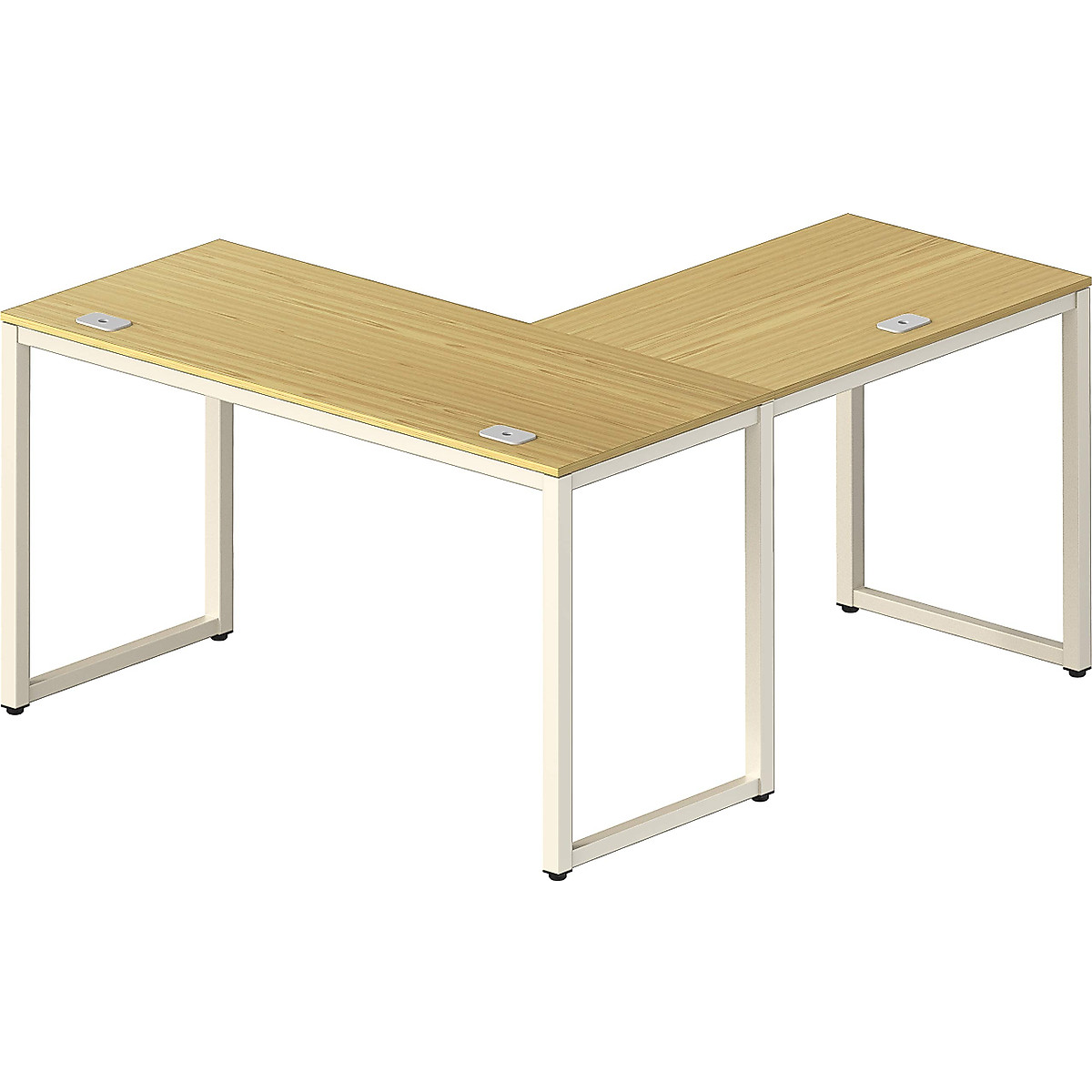 SHW Home Office 55"x60" Large L Shaped Corner Desk, Oak