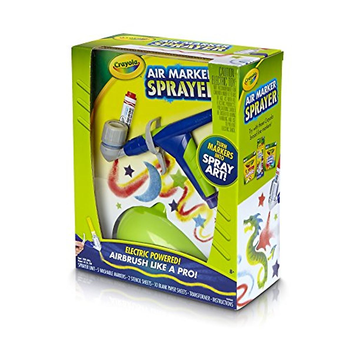 Crayola Air Marker Sprayer Airbrush Kit, Gift for Kids Age 8, 9, 10