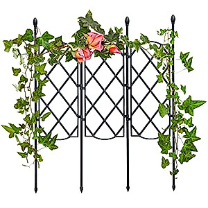 Decor Trellis, Garden Trellis for Climbing Plants, Garden Fence, Stackable Mini Garden Trellis, Superimposed Garden Flower Support Metal Trellis for Climbing Rose Vegetable Flower