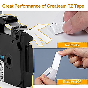 Compatible with Brother P-Touch TZe 231 Label Tape, TZe TZ Label Tape 12mm 0.47'' Laminated for Brother PTouch D220 D210 D410 D400 D610 Label Maker, 1/2Inch Black on White Label Tape, 6 Pack