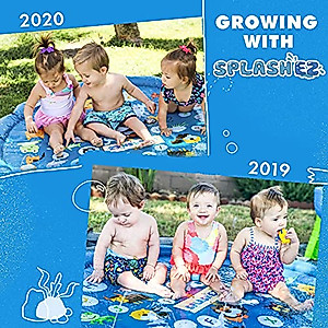 Sprinkler for Kids & 5 Bath Toys for Babies & Toddlers 6M+, Splash Pad, and Wading Pool for Learning with Matching ABC Animal Buddies, MoldFree Pool Toys
