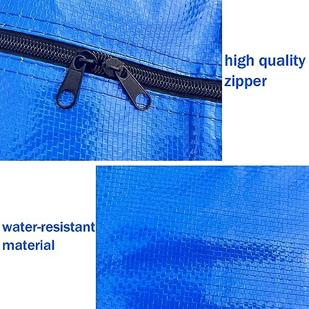 66 Gallon Extra Large Storage Bags, Huge Moving Bags Heavy Duty with Zipper and Stronger Handles, Big Foldable Duffle Bag for Travel - Waterproof Material Protects from Dust and Moisture - Storage Totes Moving Boxes for College, Christmas Tree, Blankets,