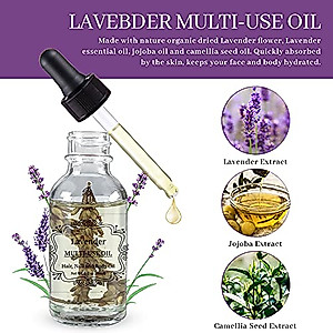 NP NATURES PHILOSOPHY Lavender Rose Multi Use Body Oil 2 Pack Natural and Organic Essential Oil for Face, Body, Nails Care and Massage - 30ML