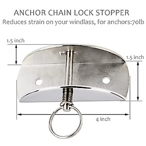 asdmm Anchor Chain Lock Stopper for Marine Boat Yachts Deck Hardware Accessories, 4" Lx1.5 W, 1 Pcs