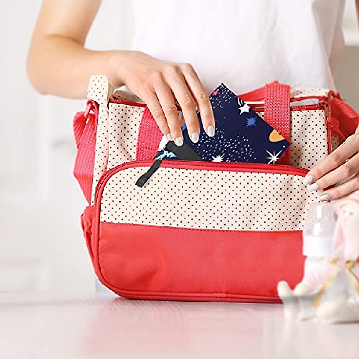 Baby Changing Pad, Space Galaxy Constellation Portable Diaper Bag Mat, Foldable Travel Changing Mat for Infants Newborns