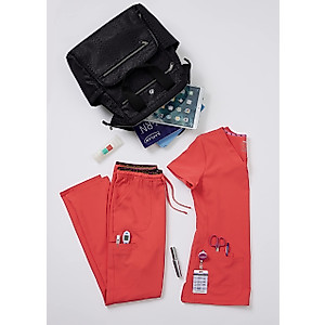 HeartSoul Women's Convertible Bella Backpack, Nurse Backpack for Work, One size, Black Pebble w/Black Straps