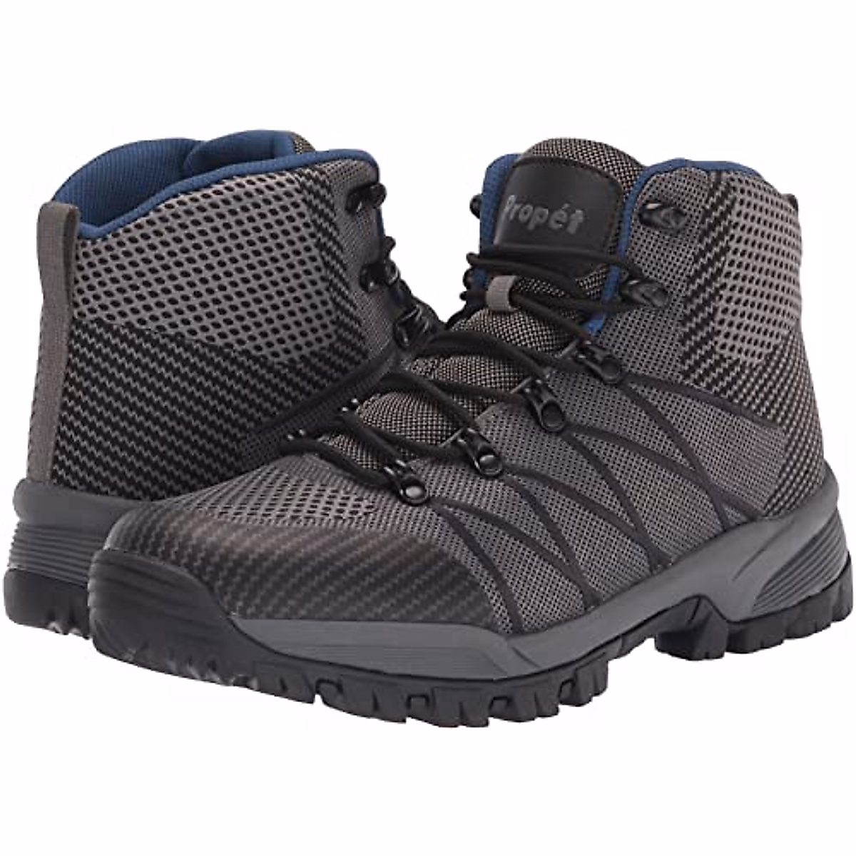 Propét Men's Traverse Hiking Boot, Grey/Black, 14 Wide