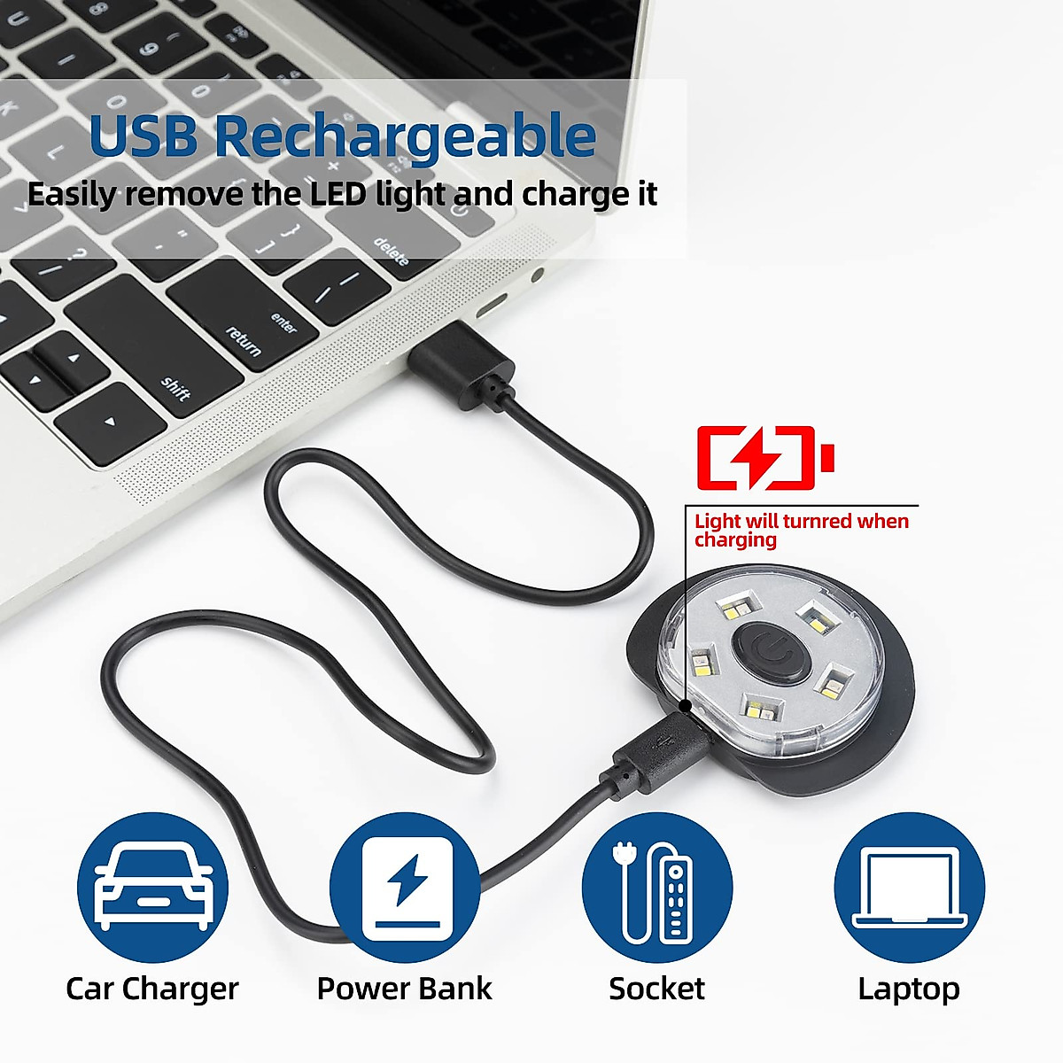 ROCKBROS LED Skull Cap with Light, Rechargeable Headlamp Cap, Winter Warm Running Cycling Cap, LED Lighted Beanies Hat,Headlight Flashlight Hiking Camping,Tech Gifts for Men Women Handyman Teens Black