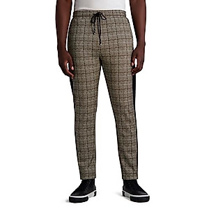 Karl Lagerfeld Paris Men's Track Pant, Brown Plaid