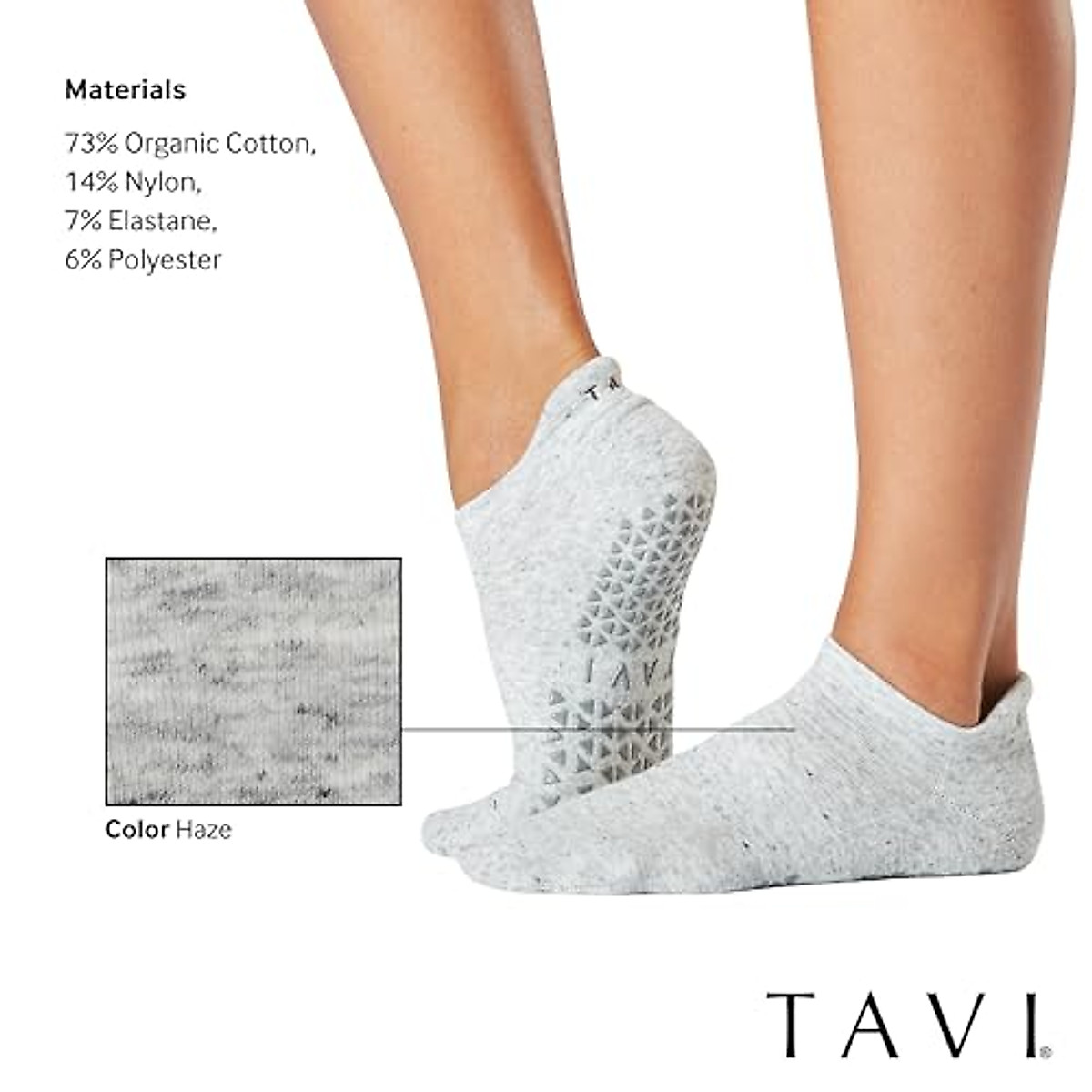 TAVI NOIR Women’s Savvy Non-Slip Socks, Haze, Large