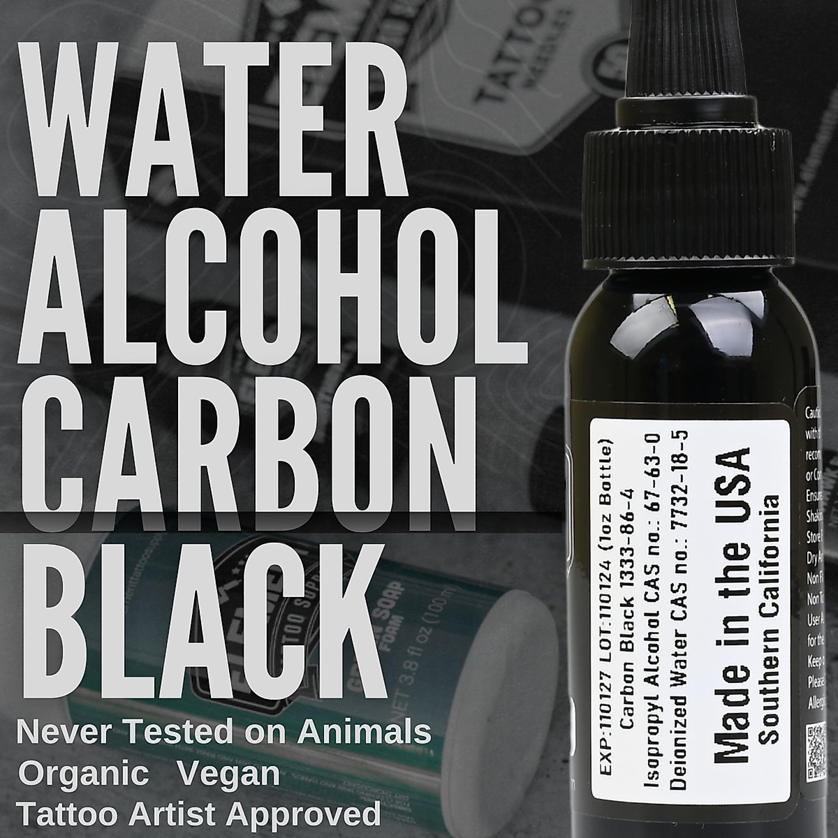 Element Tattoo Supply - Black Tattoo Ink Lining Outline Shading Mixing Ink Blending Solid Tattooing Ink Permanent for Human Skin Professional Vegan Tattoo Ink 1oz Bottle