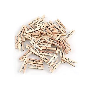 Natural Wood Mini Clothespins for Crafts or Interior Decorating. Cute Clothes Pins in Bulk (500, 1 Inch)