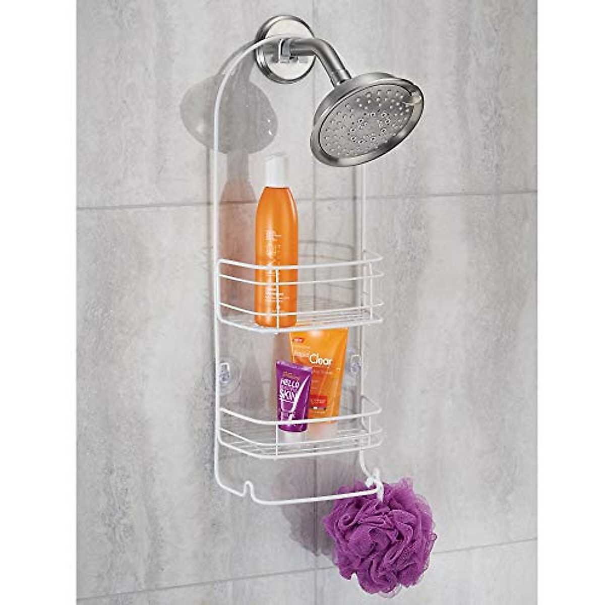 iDesign InterDesign Rondo Bathroom Shower Caddy for Shampoo, Conditioner, Soap-White
