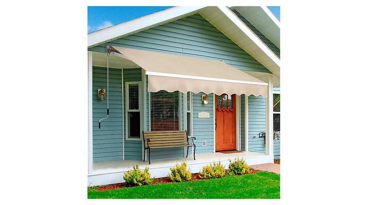 Yaheetech 8x7 Ft Manual Retractable Patio Awning - Sun Shade Shelter