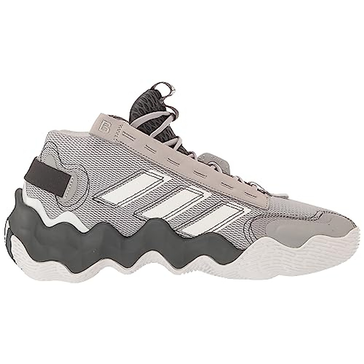 adidas Exhibit B Womens Mid Basketball Shoe, Grey/White/Team Dark Grey, 11.5