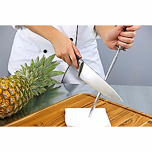 Professional Honing Steel (10” or 12”), Magnetized for Safety, No Rust, No Cheap Plastic! Noble’s Knife Sharpener Has an Oval Handle for a Firm Grip and is Built For Daily Use, Perfect for Chefs!