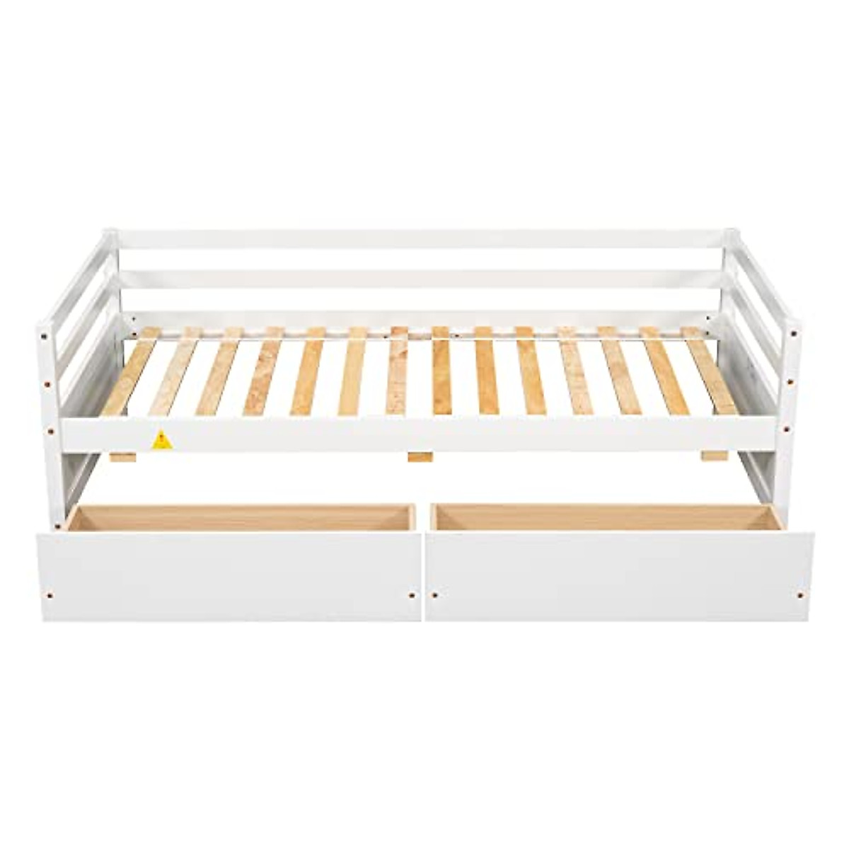 ODC Twin Size Daybed with Two Storage Drawers, Multifunctional Wood Sofa Bed Modern Daybed with Slat Support for Bedroom Living Room