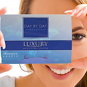 Day By Day Beauty Makeup Blotting Papers 200 Oil Absorbing Paper Sheets for Face (2 Handy Packs of 100) — Face Oil Remover — Oil Blotting Sheets for Face