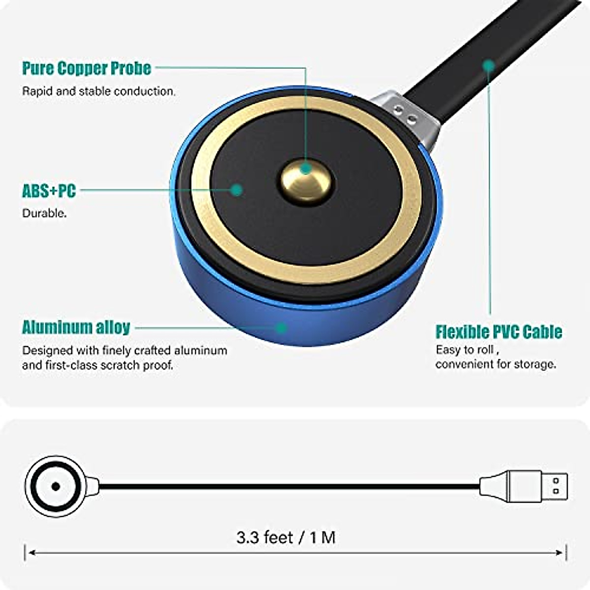 TUSITA Magnetic Charger Only Compatible with Olight Baldr Mini, Baldr RL Mini, Baldr S, Baldr S BL, PL-Mini, PL-Mini 2 - MCC Special,100cm