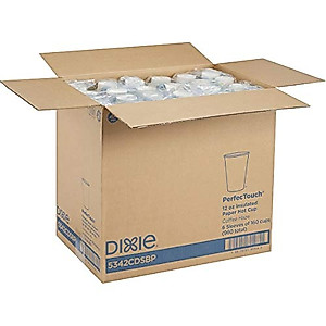 Dixie PerfecTouch 12 oz. Insulated Paper Hot Coffee Cup by GP PRO (Georgia-Pacific), Coffee Haze, 5342CDSBP, 160 Cups Per Case, Coffee Haze Design