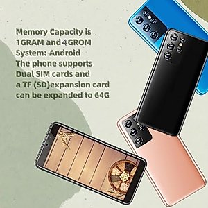 aderroo Unlocked Phone，X10, Android Smartphone，5.72-inch Screen，Front and Rear Cameras，Only Supports Dual SIM Card Frequency Band of 3GWCDMA ：850/1900/2100MHZ，1GB RAM 4GB ROM （Blue）
