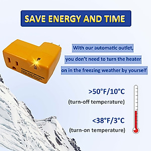 MAXKOSKO 2PCS Freeze Thermostatically Controlled Outlet，Automatically Turn On below 38°F and Off Over 50°F