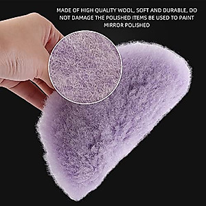 Wool Polishing Pads, SPTA 2Pcs 6Inch (150mm) Wool Cutting Pad, Purple Wool Buffing and Polishing Pad Set, Wool Buffing Wheel for Heavy Cut for 6Inch (150mm) Car Polisher Polishing, Buffing and Cutting
